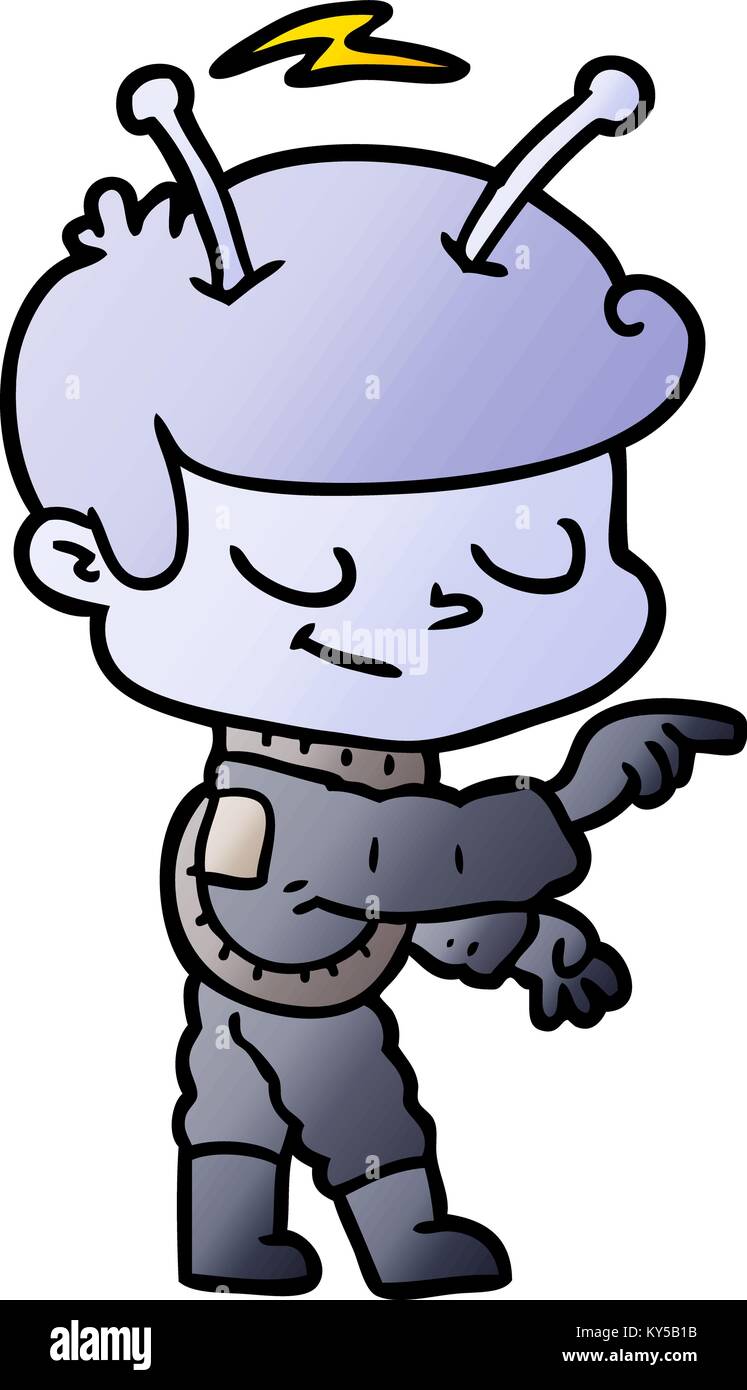 friendly cartoon spaceman pointing Stock Vector Image & Art - Alamy