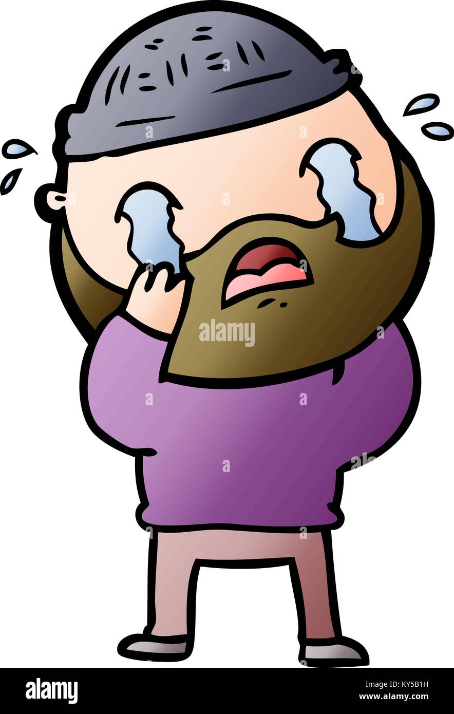 cartoon bearded man crying Stock Vector Image & Art - Alamy