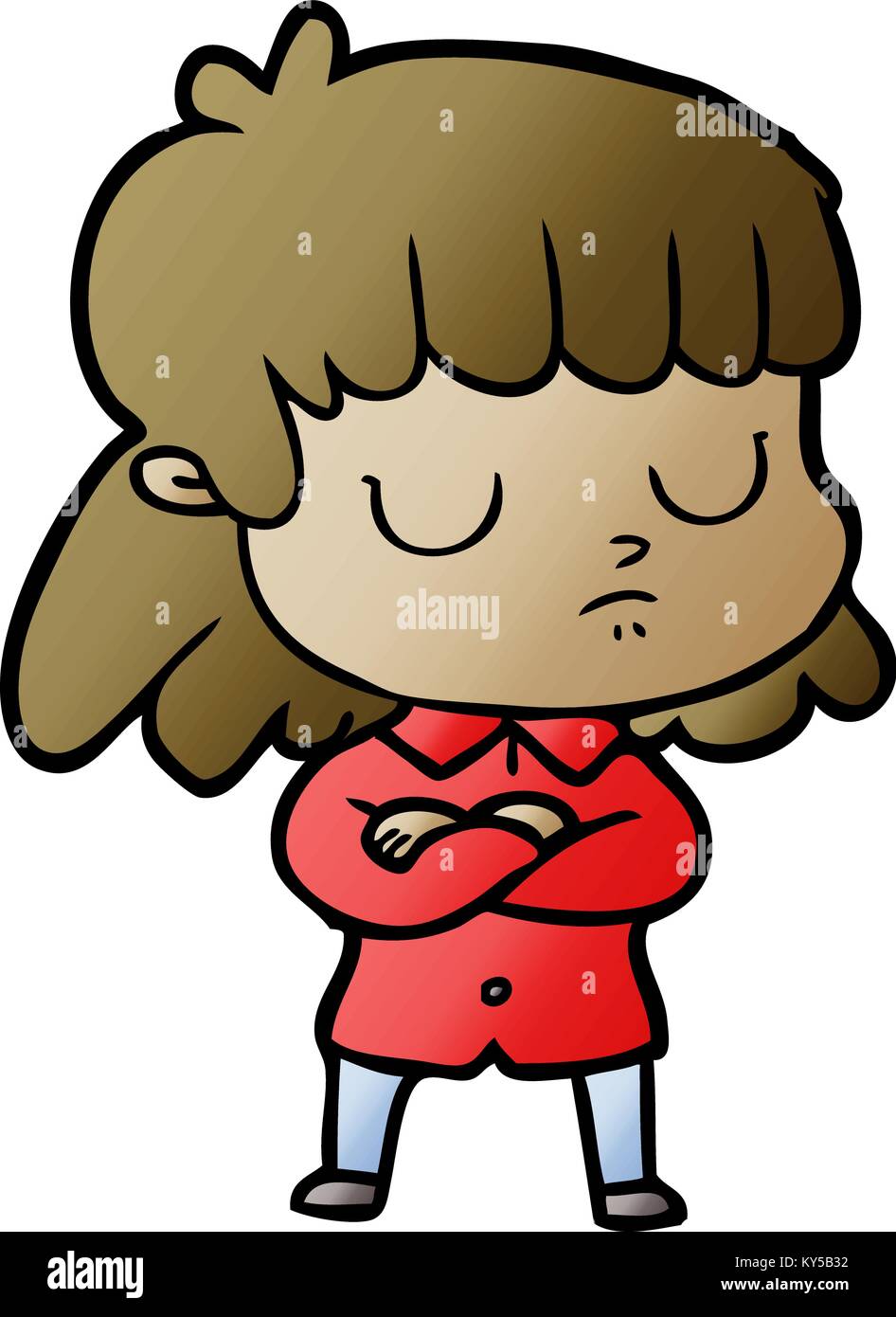 cartoon indifferent woman folding arms Stock Vector Image & Art - Alamy