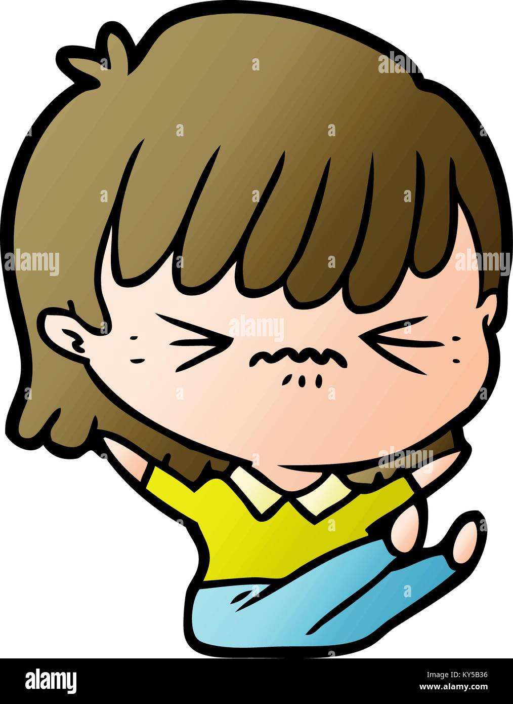 annoyed cartoon girl falling over Stock Vector Image & Art - Alamy