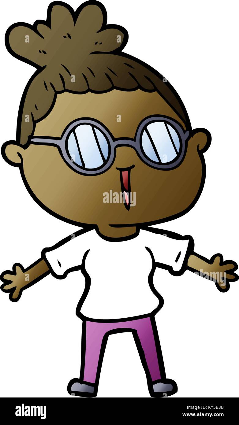 cartoon woman wearing spectacles Stock Vector Image & Art - Alamy