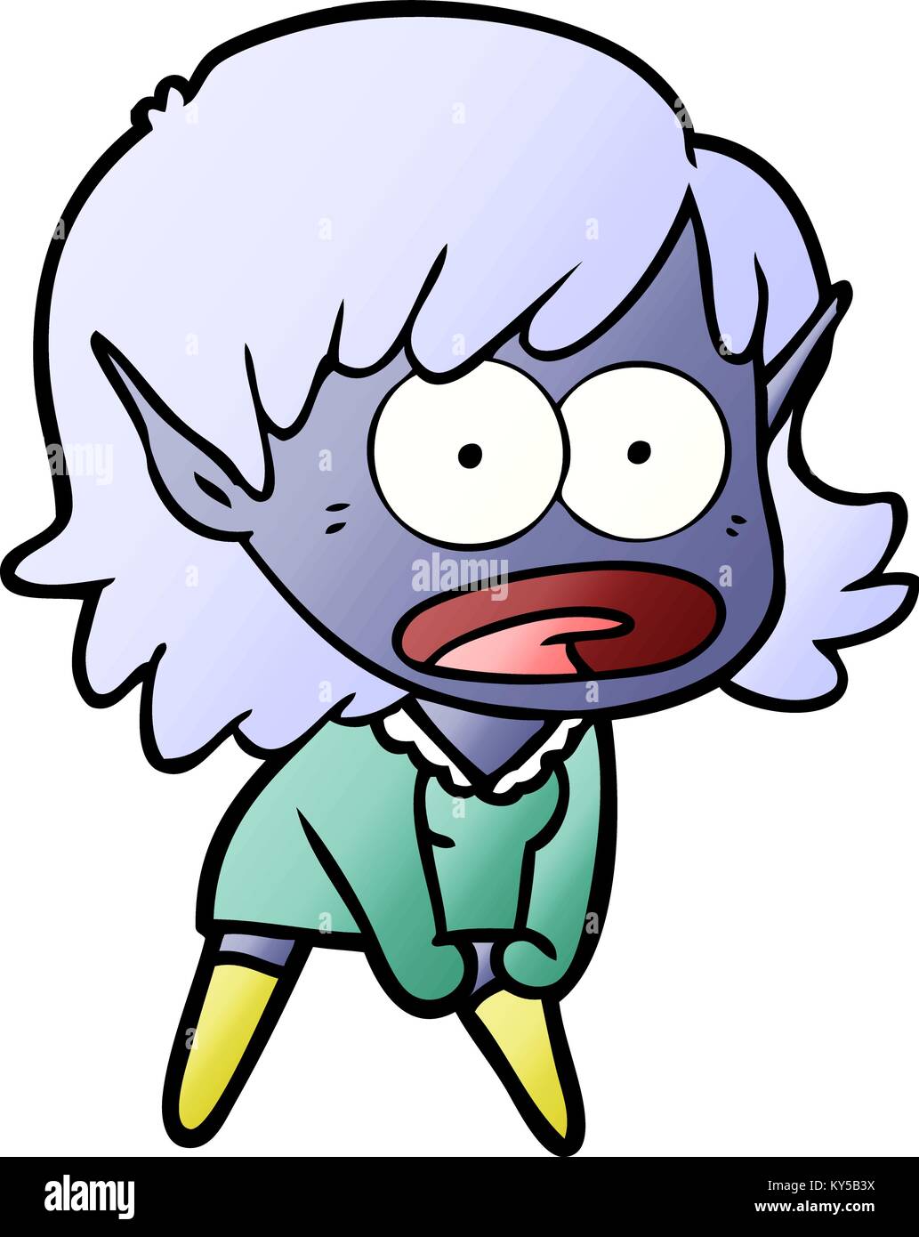 cartoon shocked elf girl Stock Vector Image & Art - Alamy