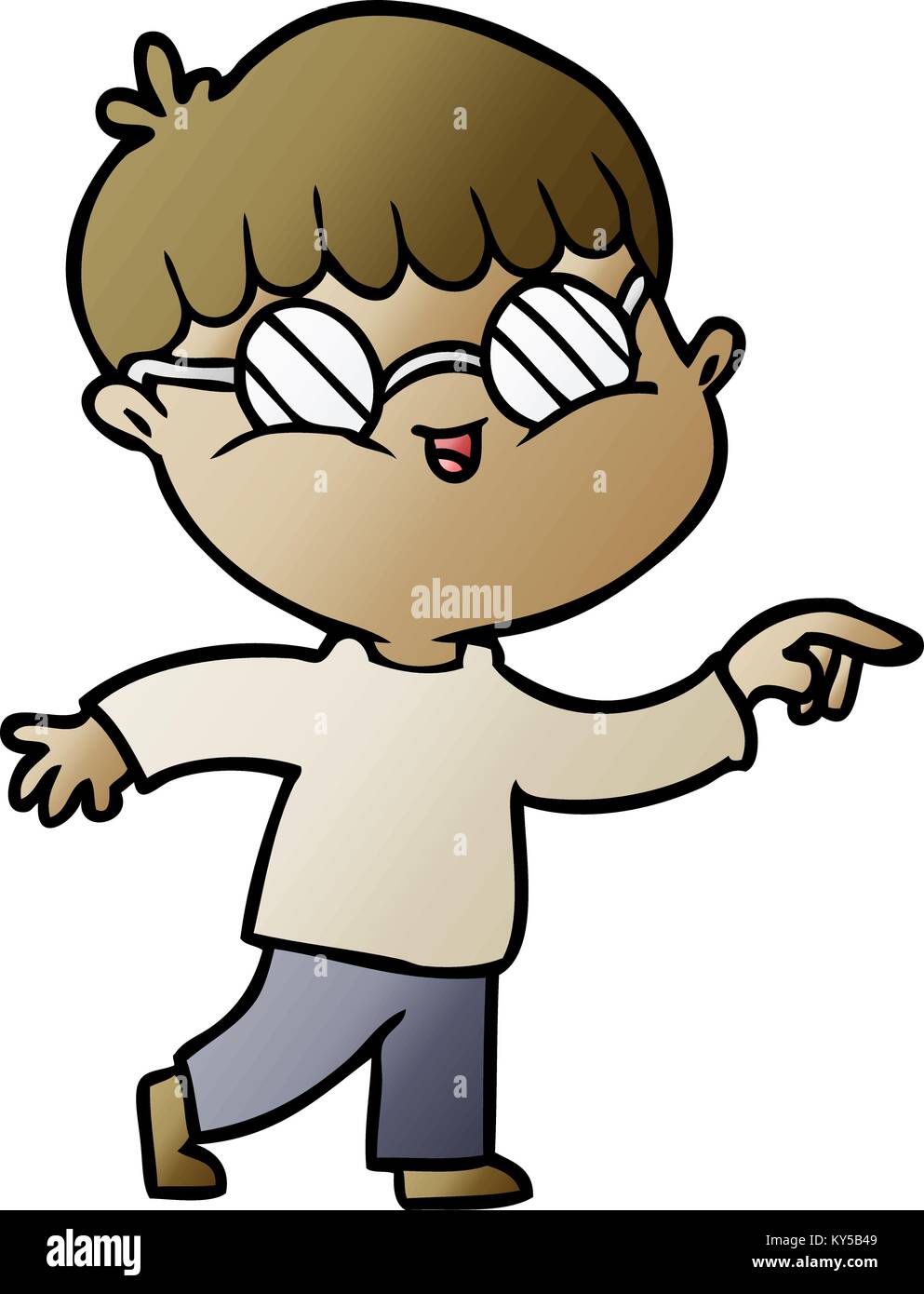 cartoon boy wearing spectacles Stock Vector Image & Art - Alamy