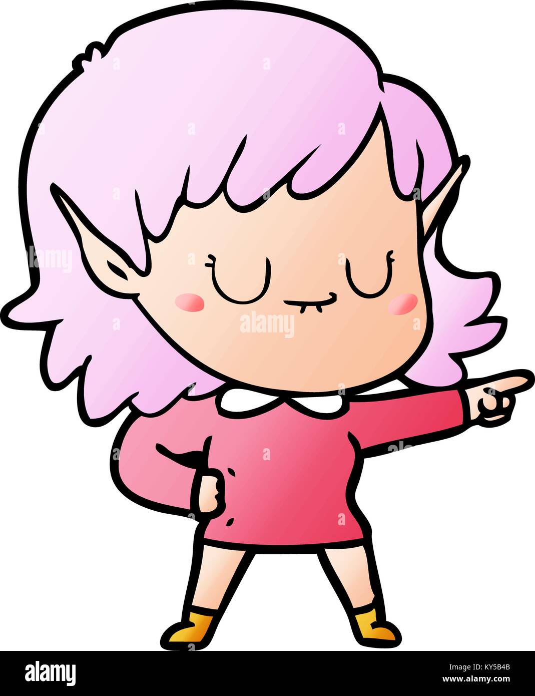 happy cartoon elf girl Stock Vector Image & Art - Alamy
