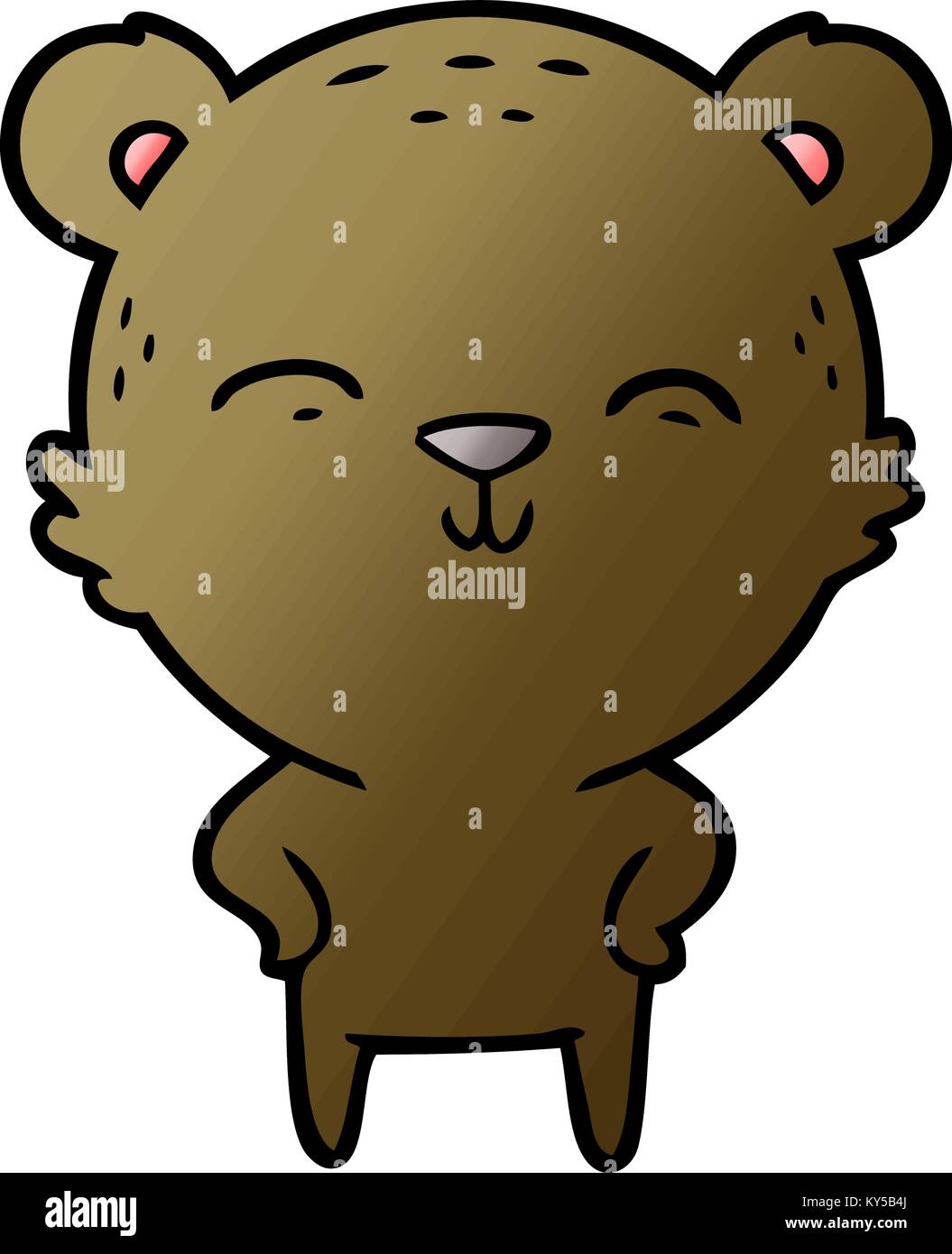 happy cartoon bear with hands on hips Stock Vector Image & Art - Alamy
