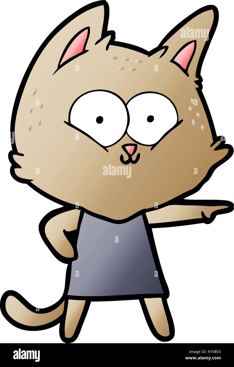 cartoon cat girl pointing Stock Vector Image & Art - Alamy