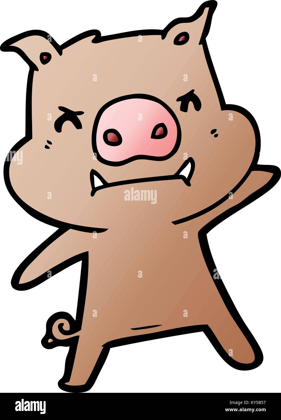 angry cartoon pig Stock Vector Image & Art - Alamy
