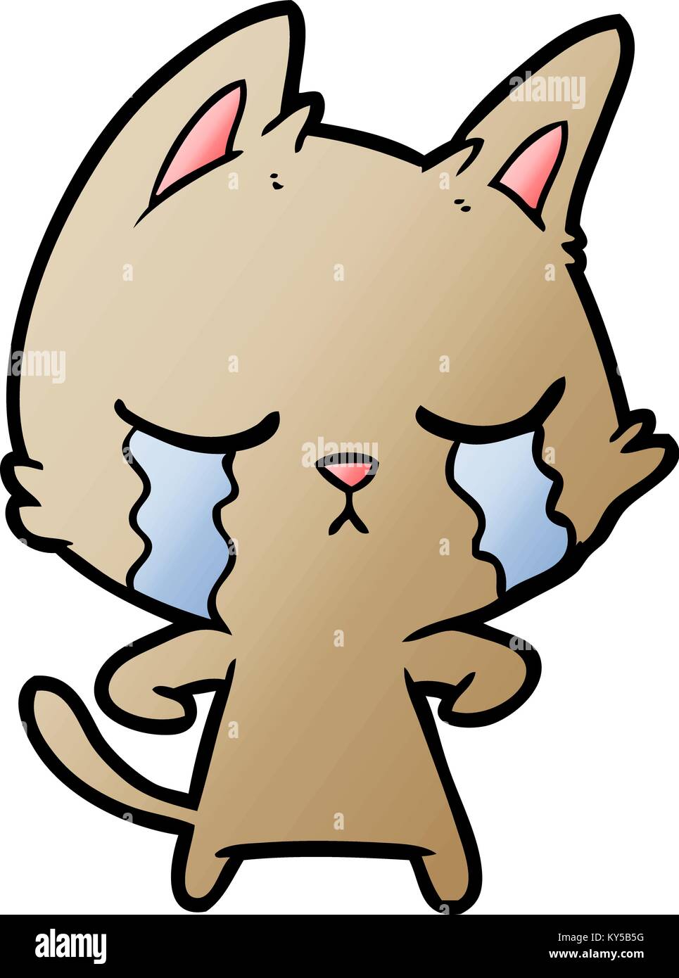 crying cartoon cat Stock Vector Image & Art - Alamy