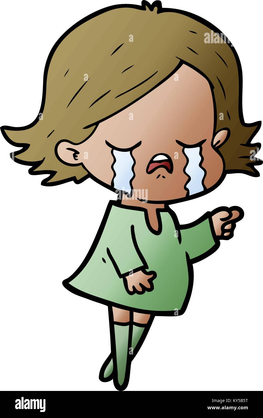cartoon girl crying Stock Vector Image & Art - Alamy