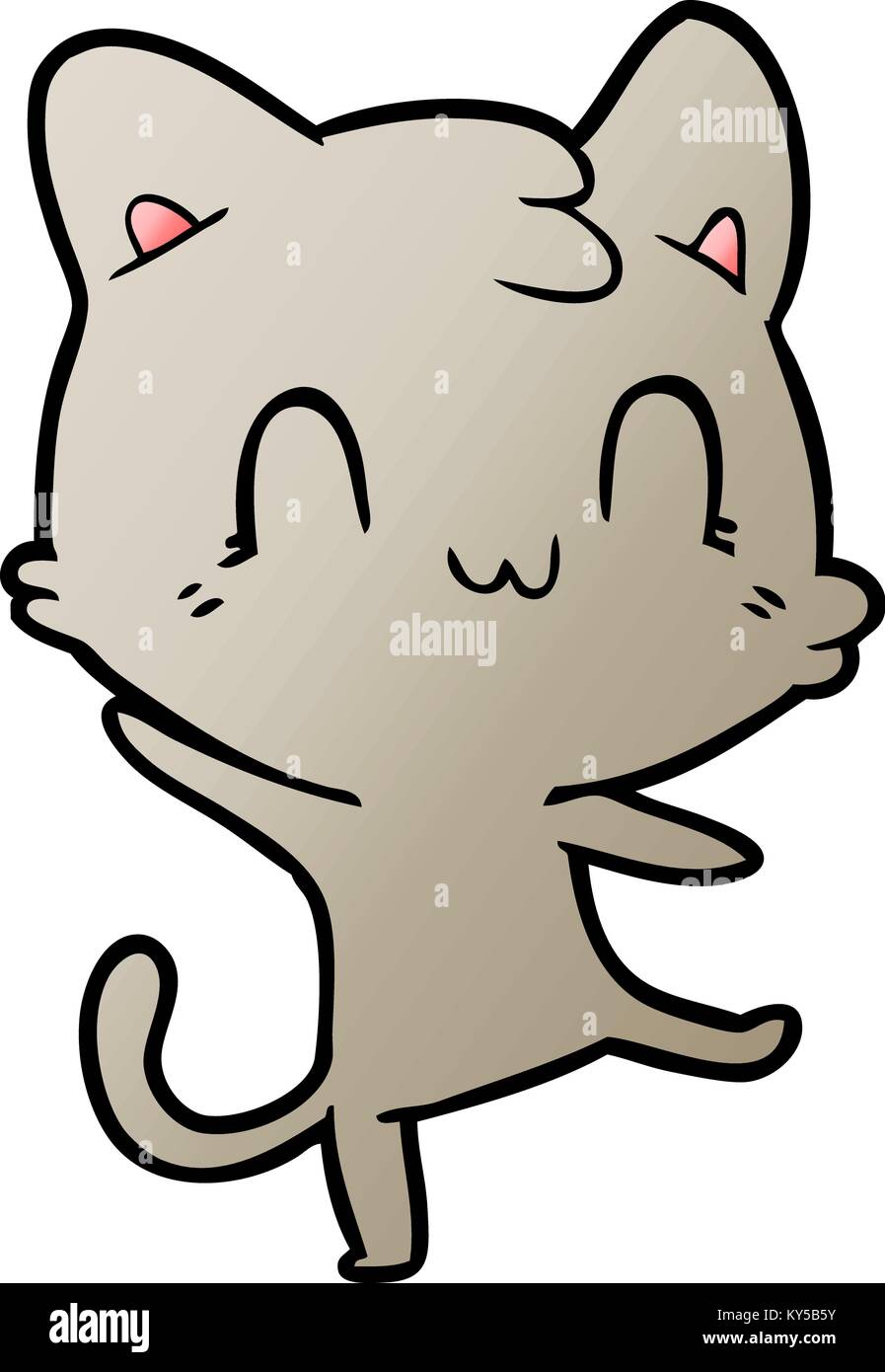 cartoon happy cat Stock Vector Image & Art - Alamy