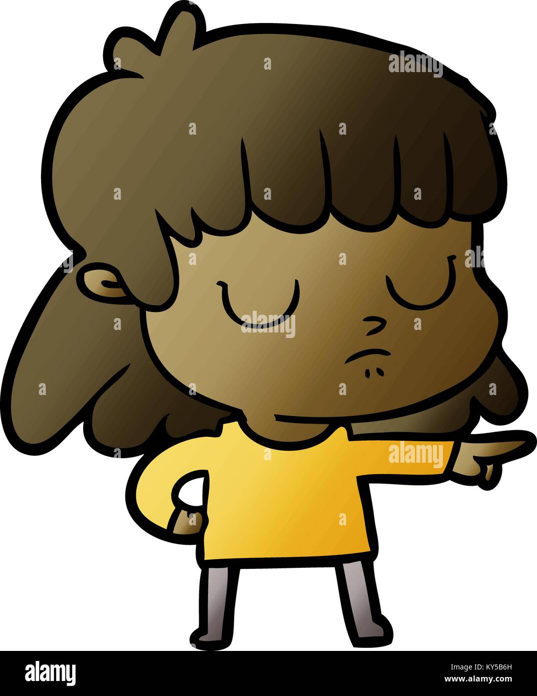 cartoon indifferent woman;pointing Stock Vector Image & Art - Alamy