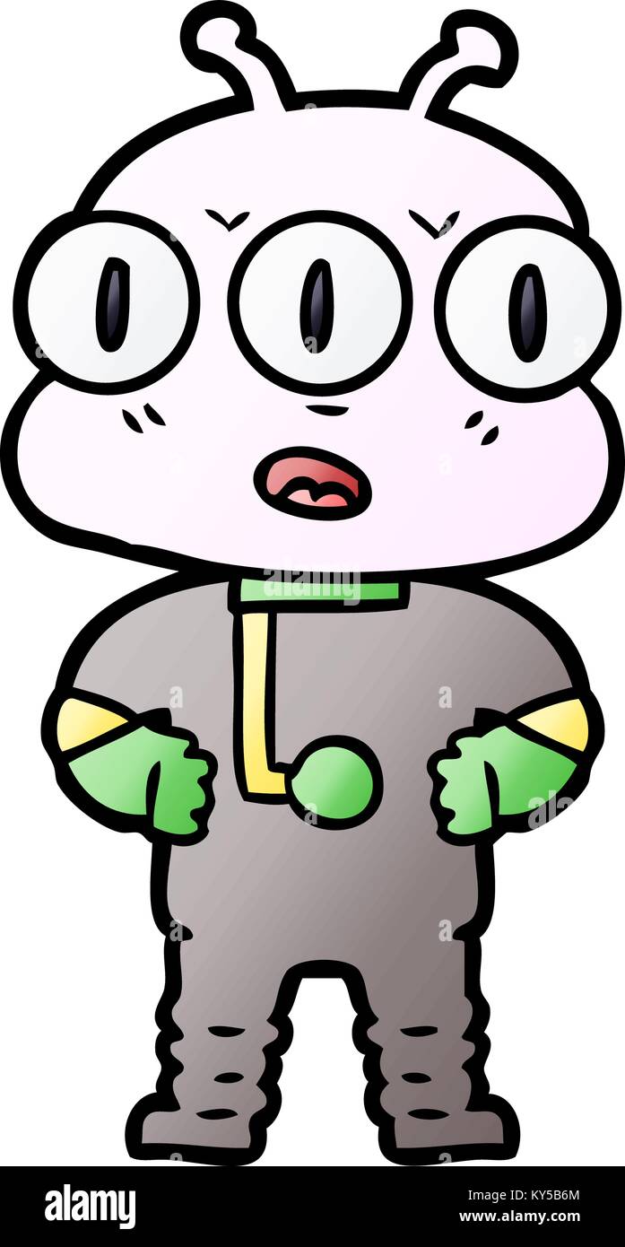 cartoon three eyed alien Stock Vector Image & Art - Alamy
