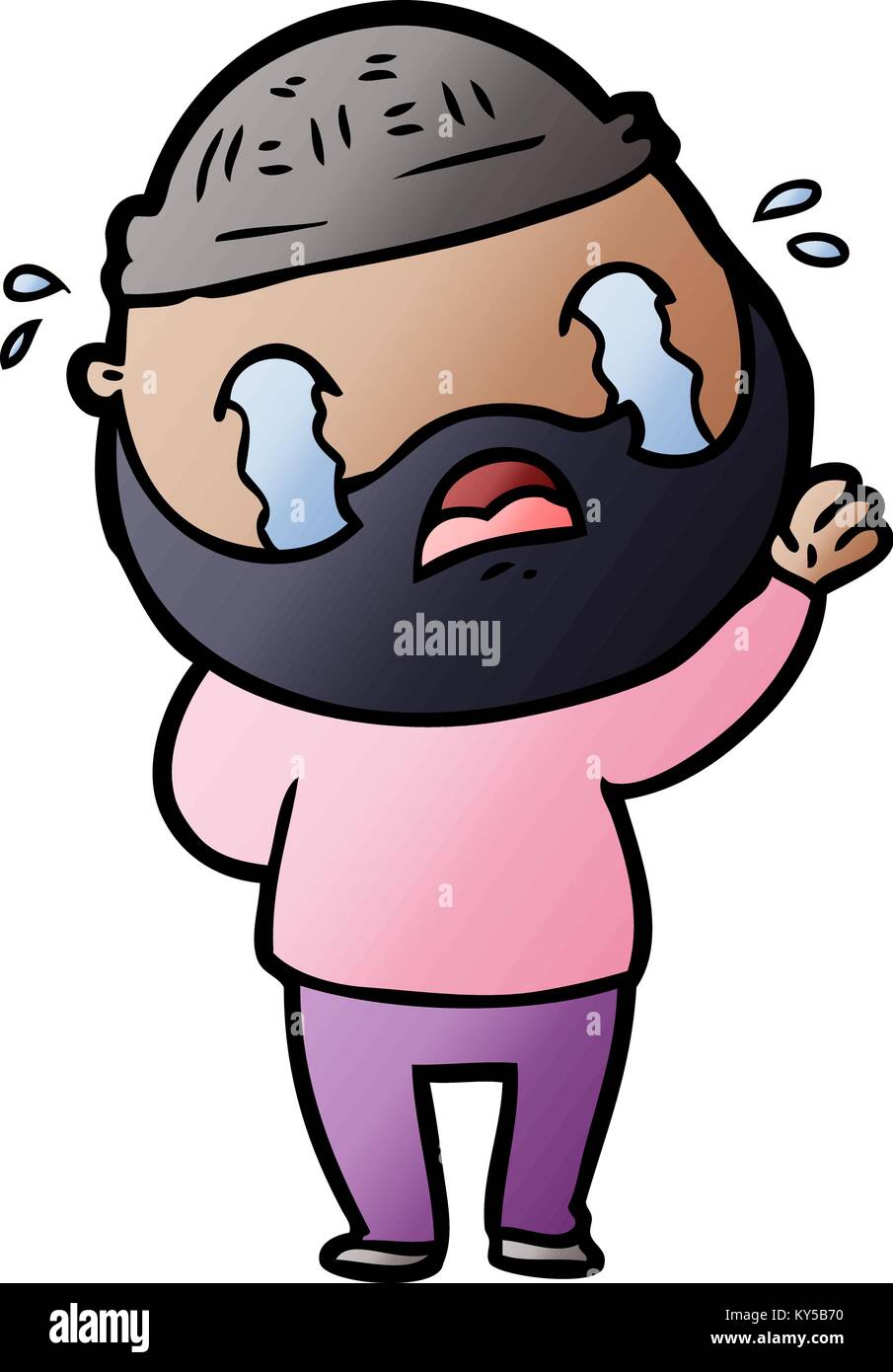 cartoon bearded man crying Stock Vector Image & Art - Alamy