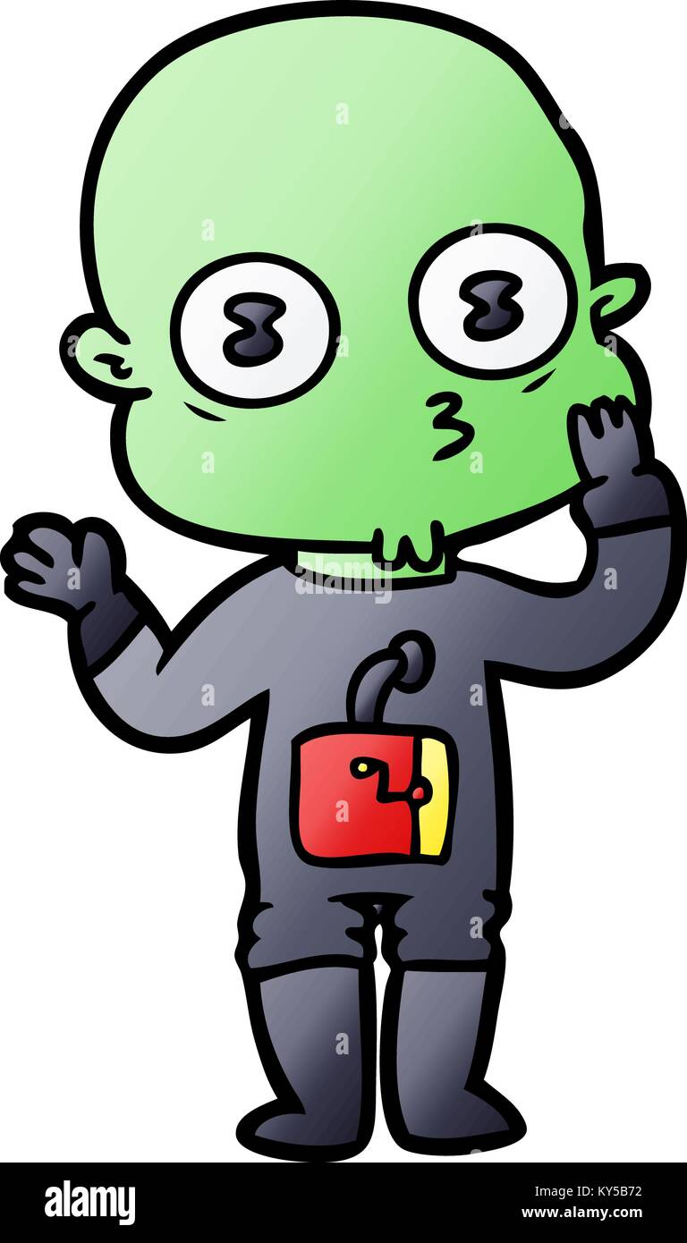 cartoon weird bald spaceman Stock Vector Image & Art - Alamy