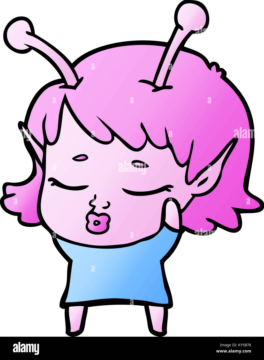cute alien girl cartoon Stock Vector Image & Art - Alamy