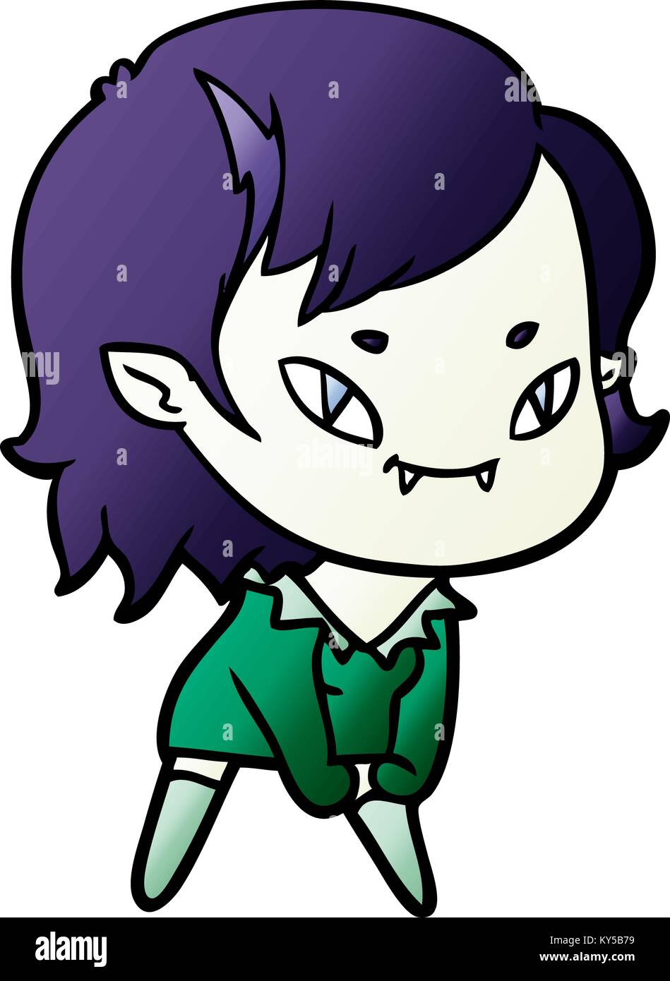cartoon friendly vampire girl Stock Vector Image & Art - Alamy