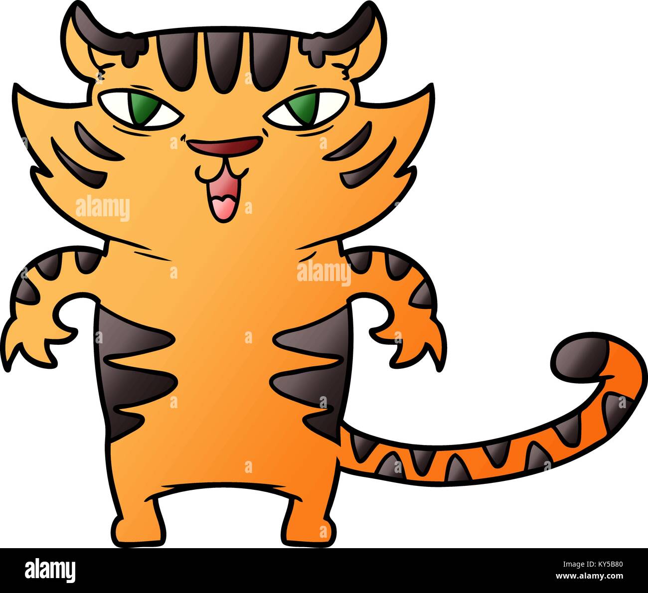 happy cartoon tiger Stock Vector Image & Art - Alamy