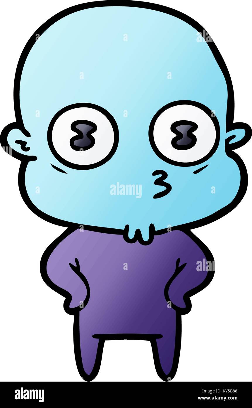 cartoon weird bald spaceman Stock Vector Image & Art - Alamy