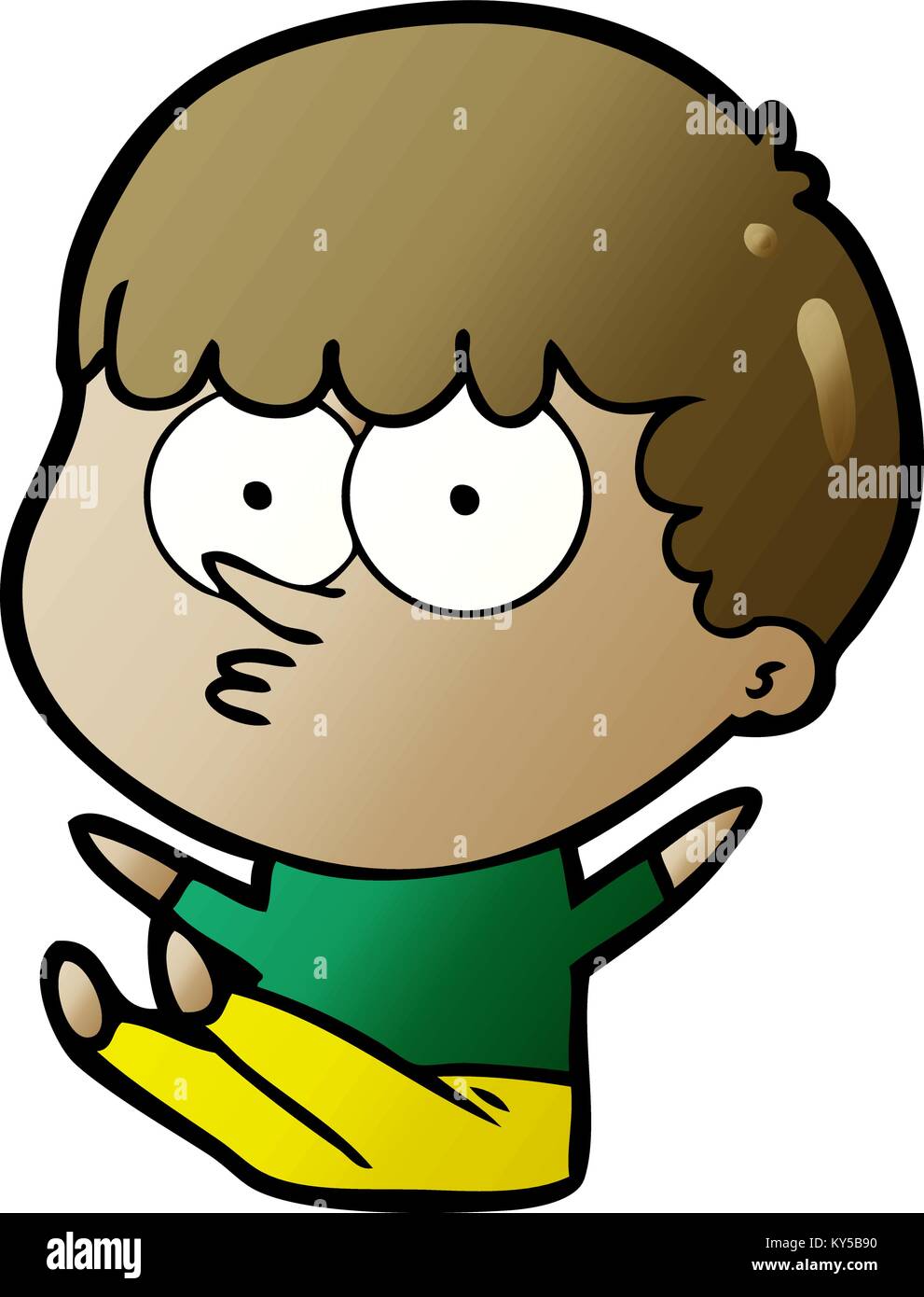 cartoon boy sat waiting Stock Vector Image & Art - Alamy