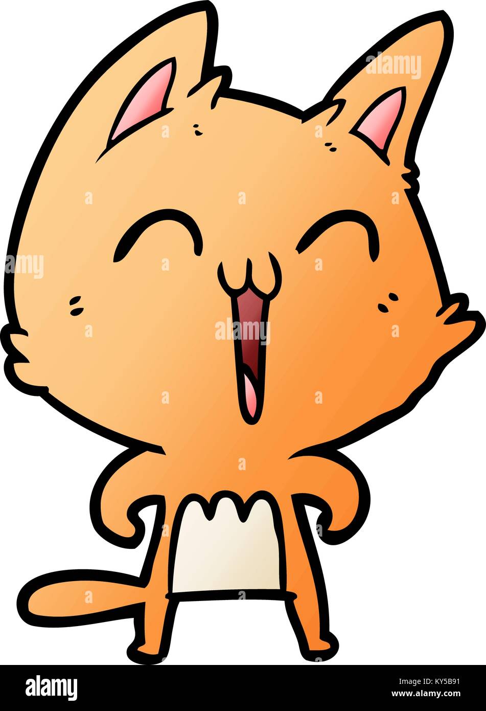 happy cartoon cat Stock Vector Image & Art - Alamy