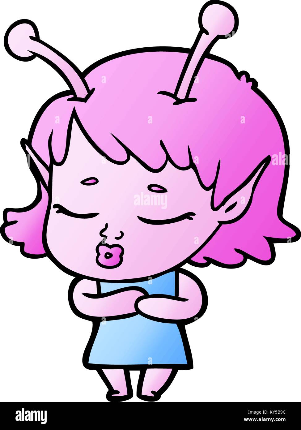 cute alien girl cartoon Stock Vector Image & Art - Alamy