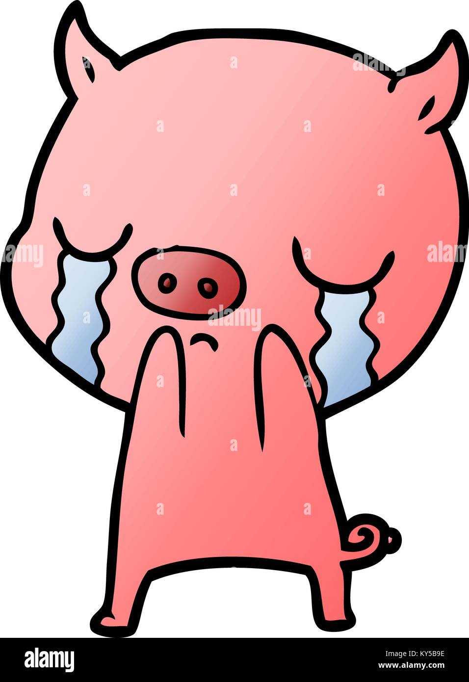 cartoon pig crying Stock Vector Image & Art - Alamy