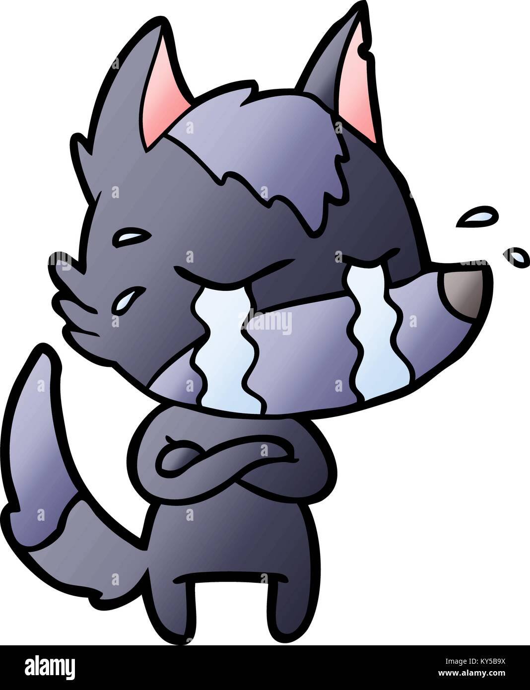 cartoon crying wolf Stock Vector Image & Art - Alamy