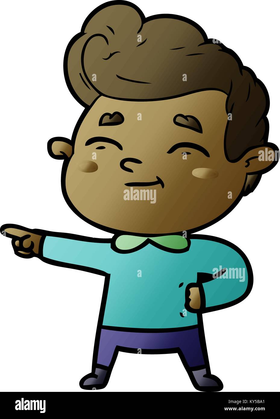 happy cartoon man pointing Stock Vector Image & Art - Alamy