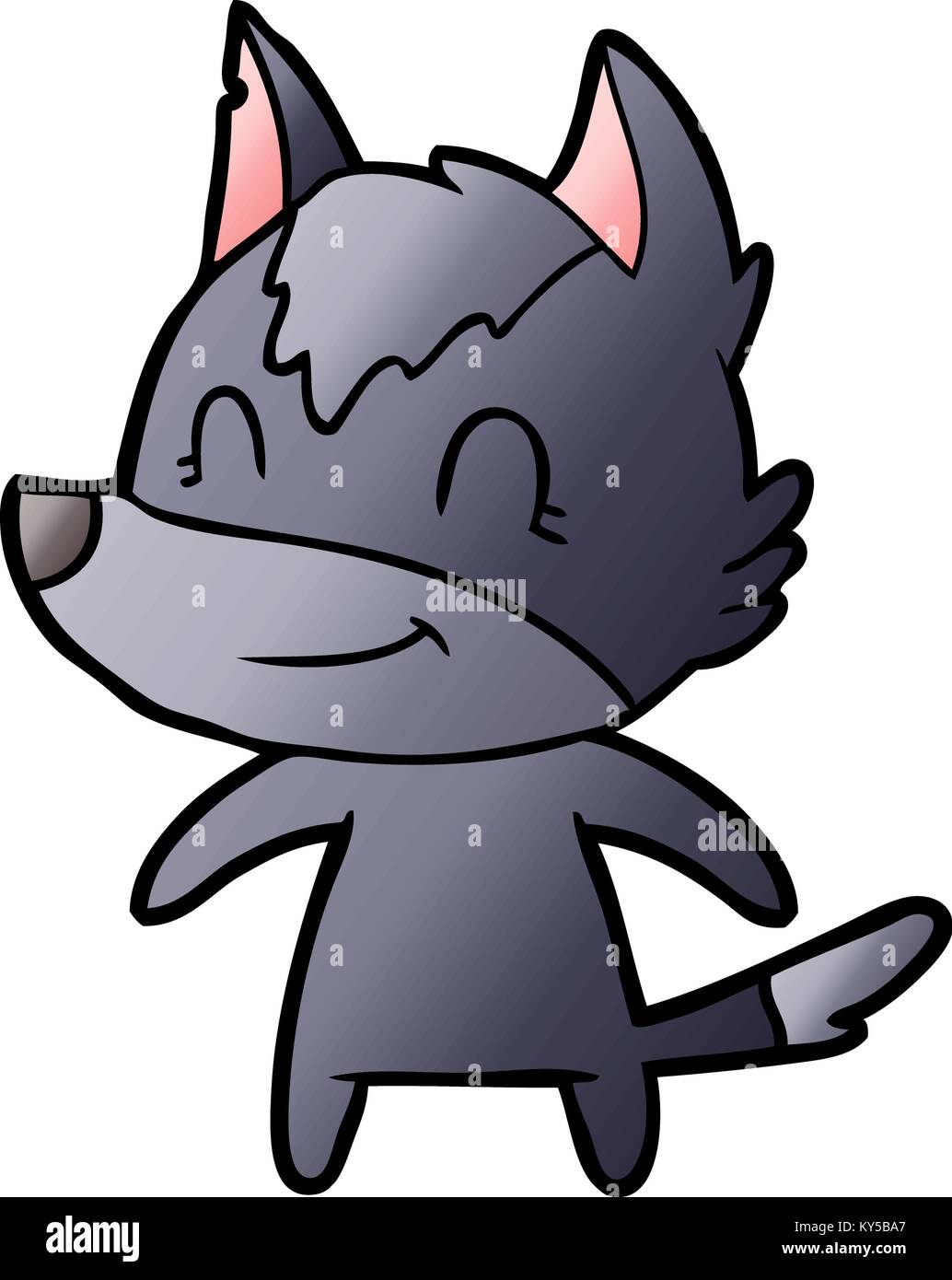 friendly cartoon wolf Stock Vector Image & Art - Alamy