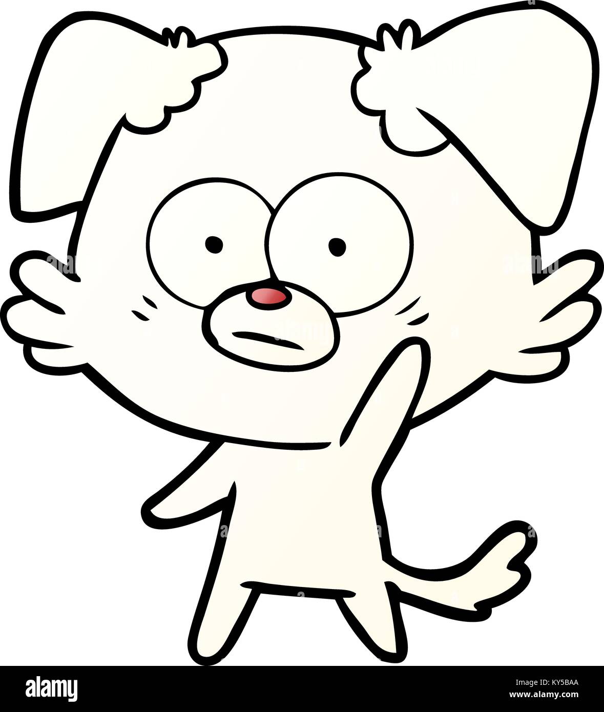 nervous dog cartoon waving Stock Vector Image & Art - Alamy