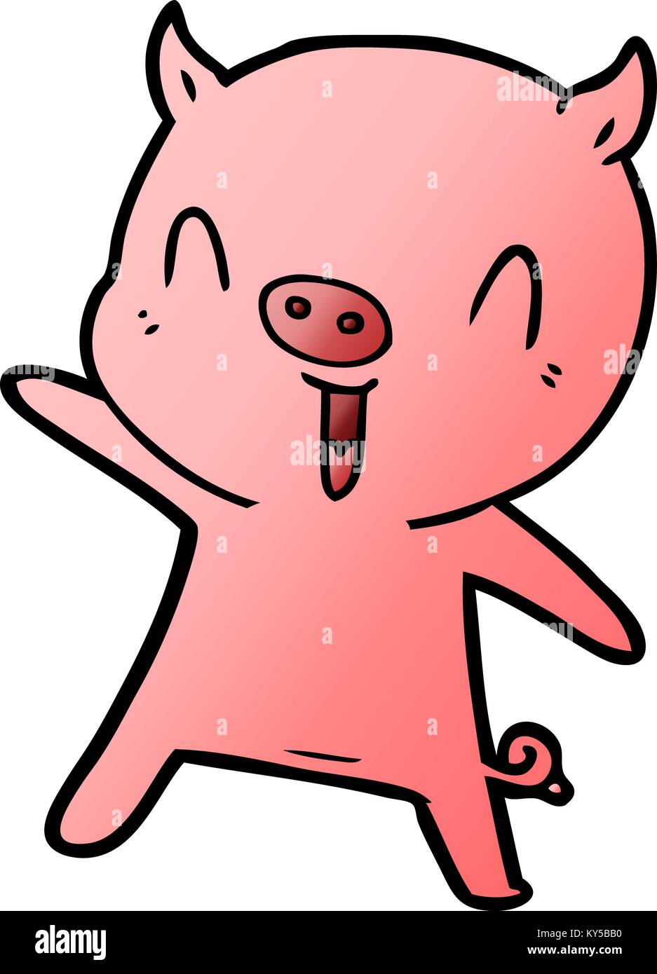 cartoon pig dancing Stock Vector Image & Art - Alamy