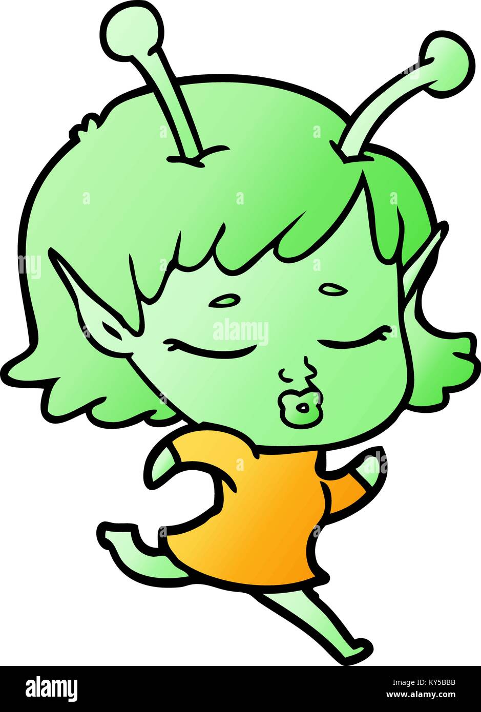 cartoon alien girl Stock Vector Image & Art - Alamy