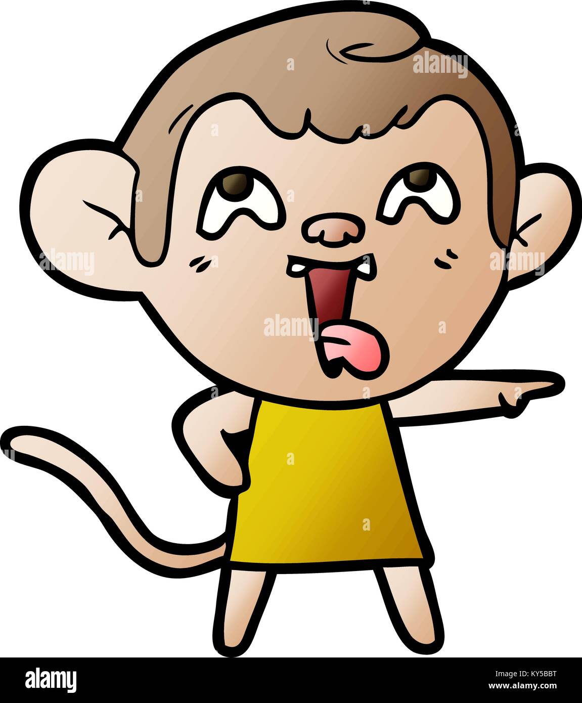 crazy cartoon monkey in dress Stock Vector Image & Art - Alamy