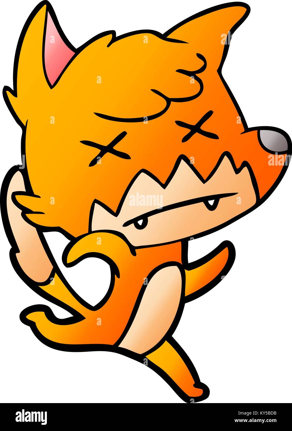 cartoon cross eyed fox Stock Vector Image & Art - Alamy