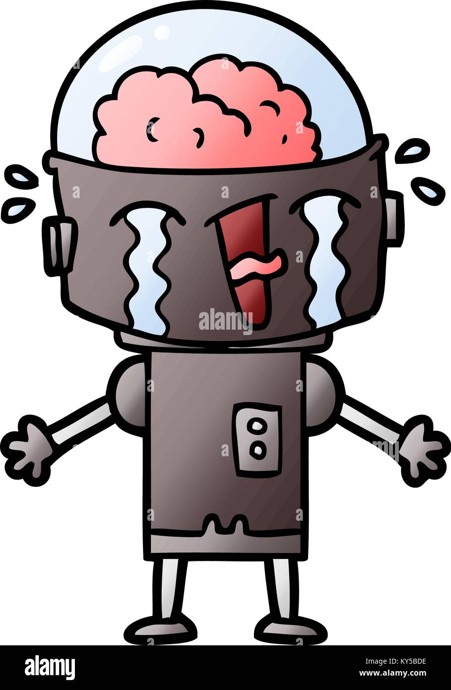 cartoon crying robot Stock Vector Image & Art - Alamy