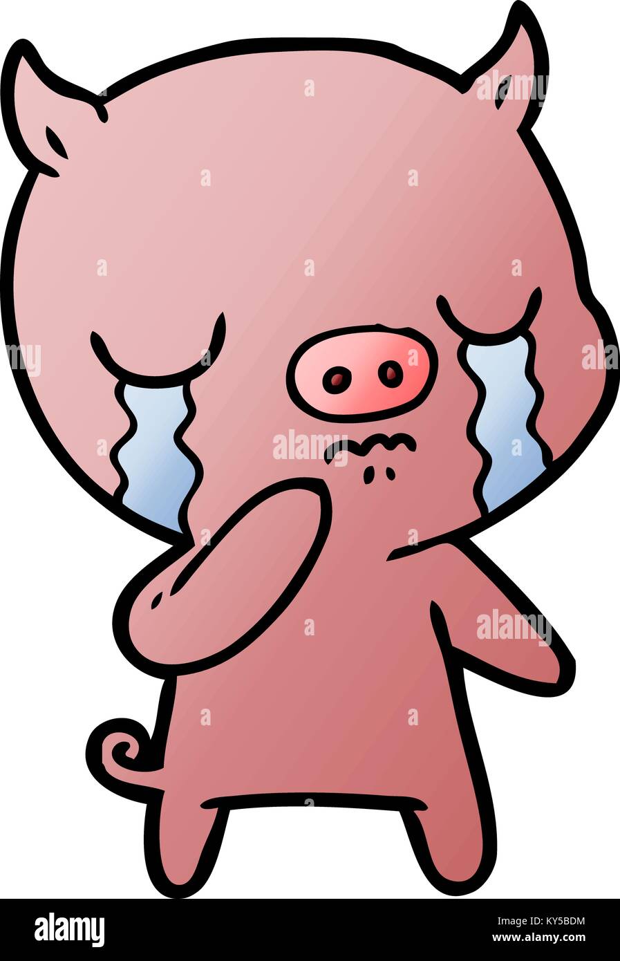cartoon pig crying Stock Vector Image & Art - Alamy