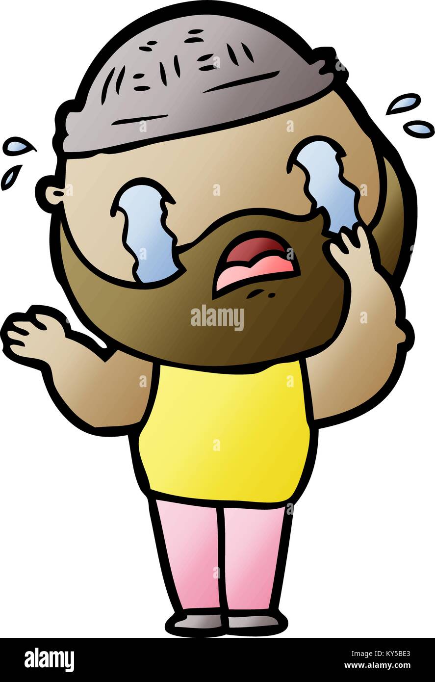 cartoon bearded man crying Stock Vector Image & Art - Alamy