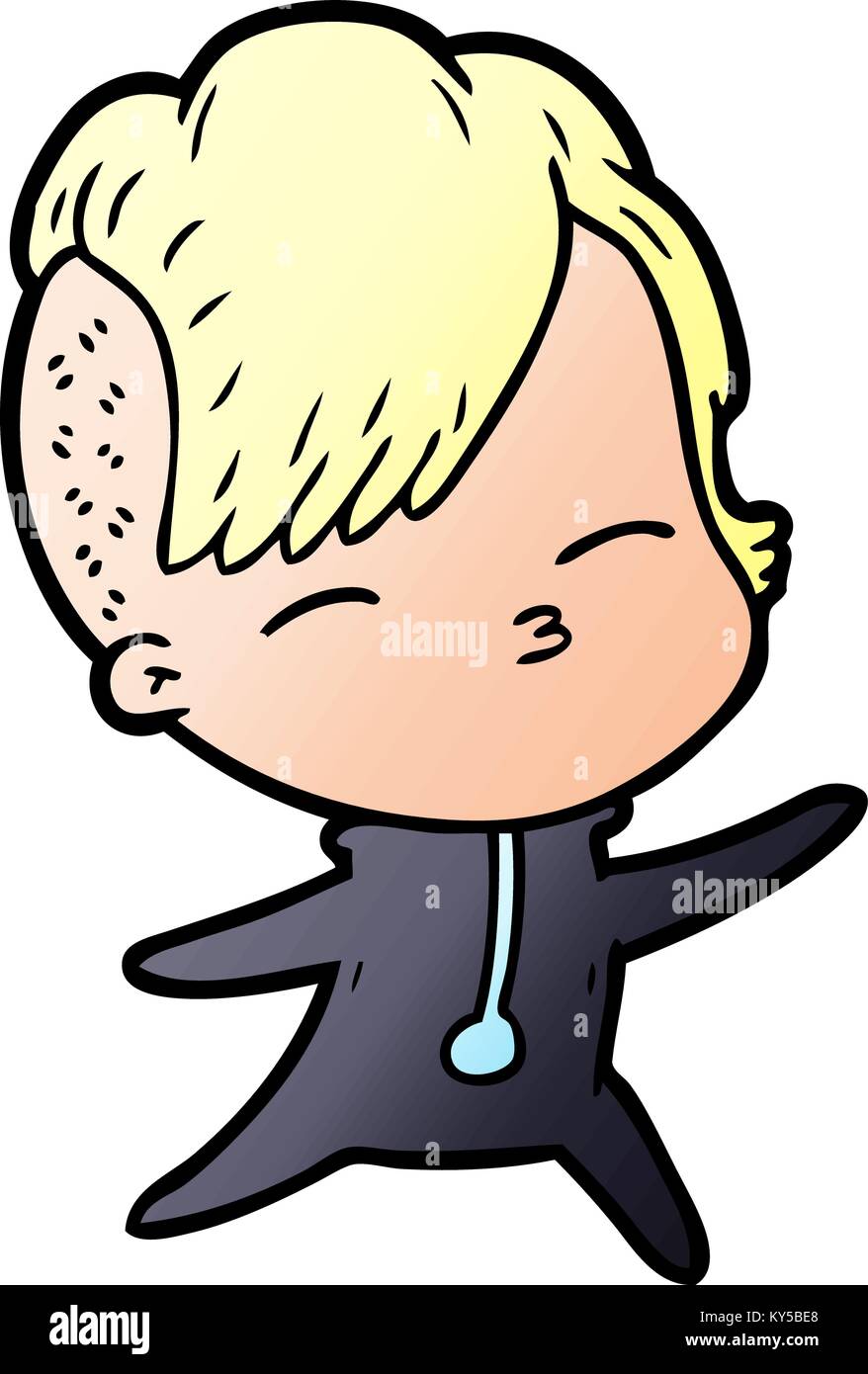 cartoon squinting girl Stock Vector Image & Art - Alamy