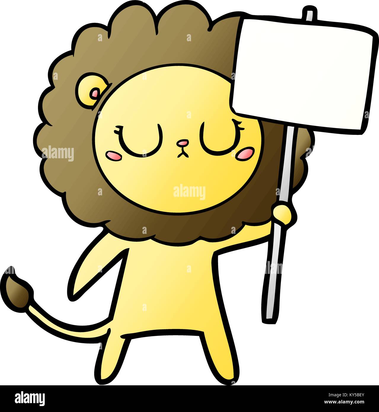 Funny lion cartoon blank sign hi-res stock photography and images - Alamy