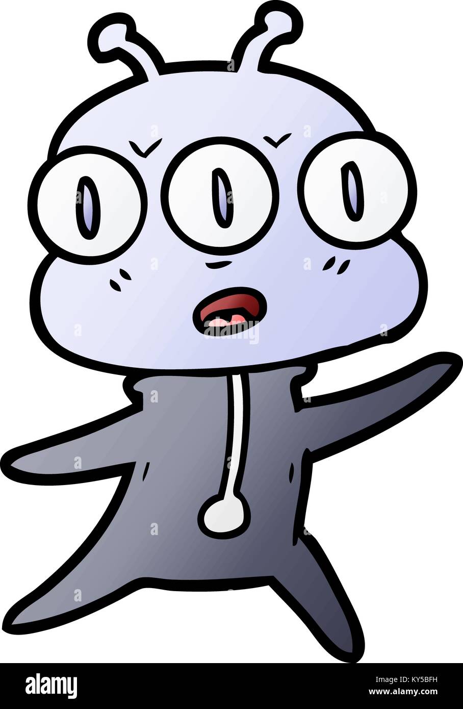 cartoon three eyed alien Stock Vector Image & Art - Alamy