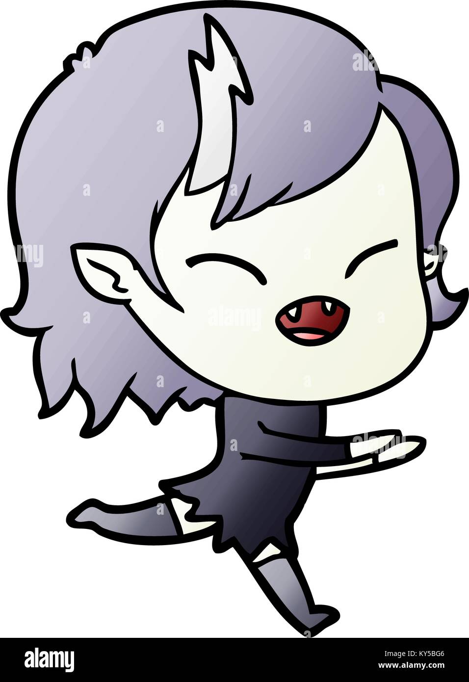 cartoon laughing vampire girl running Stock Vector Image & Art - Alamy