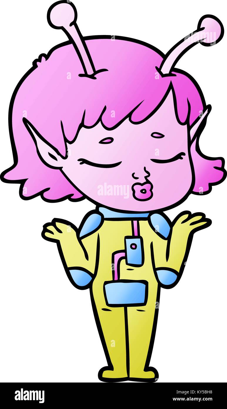 cartoon alien girl Stock Vector Image & Art - Alamy