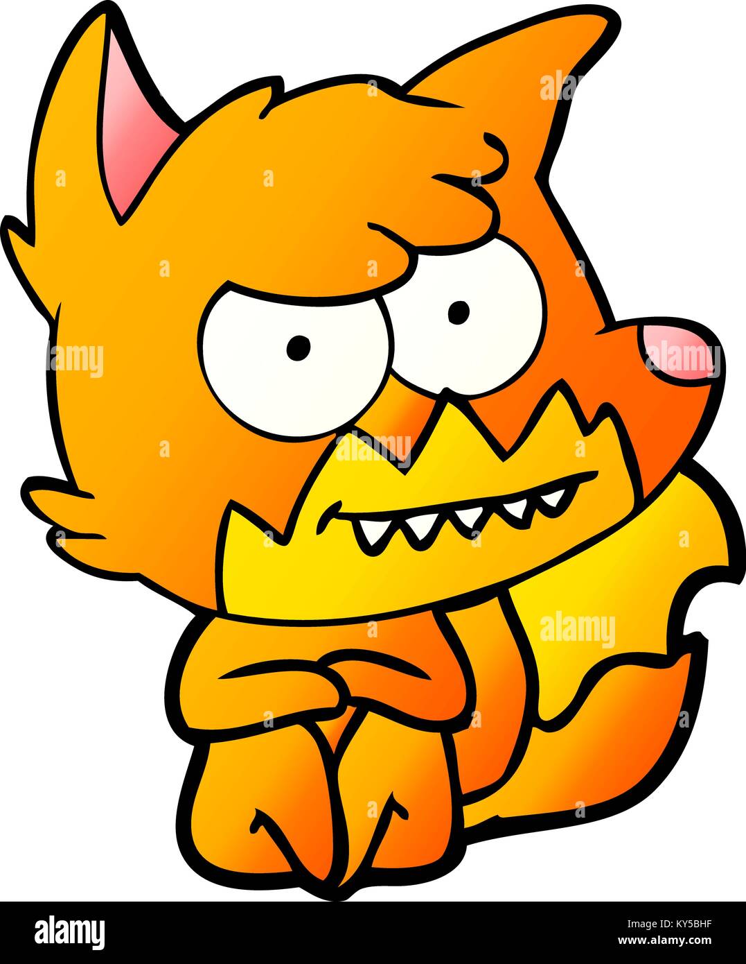 cartoon grinning fox sitting Stock Vector Image & Art - Alamy