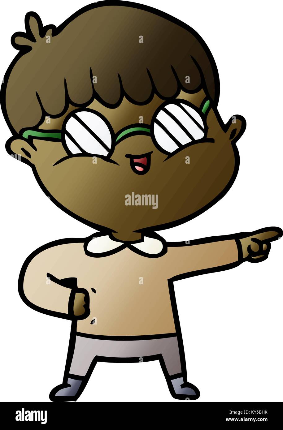 cartoon boy wearing spectacles Stock Vector Image & Art - Alamy