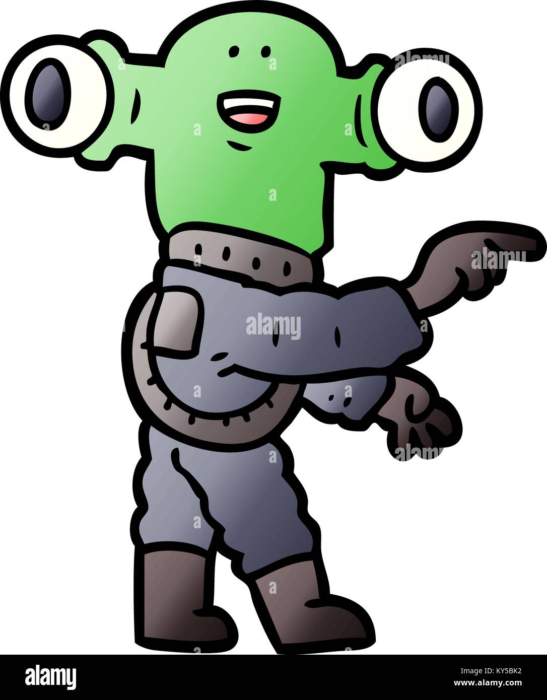 friendly cartoon alien pointing Stock Vector Image & Art - Alamy