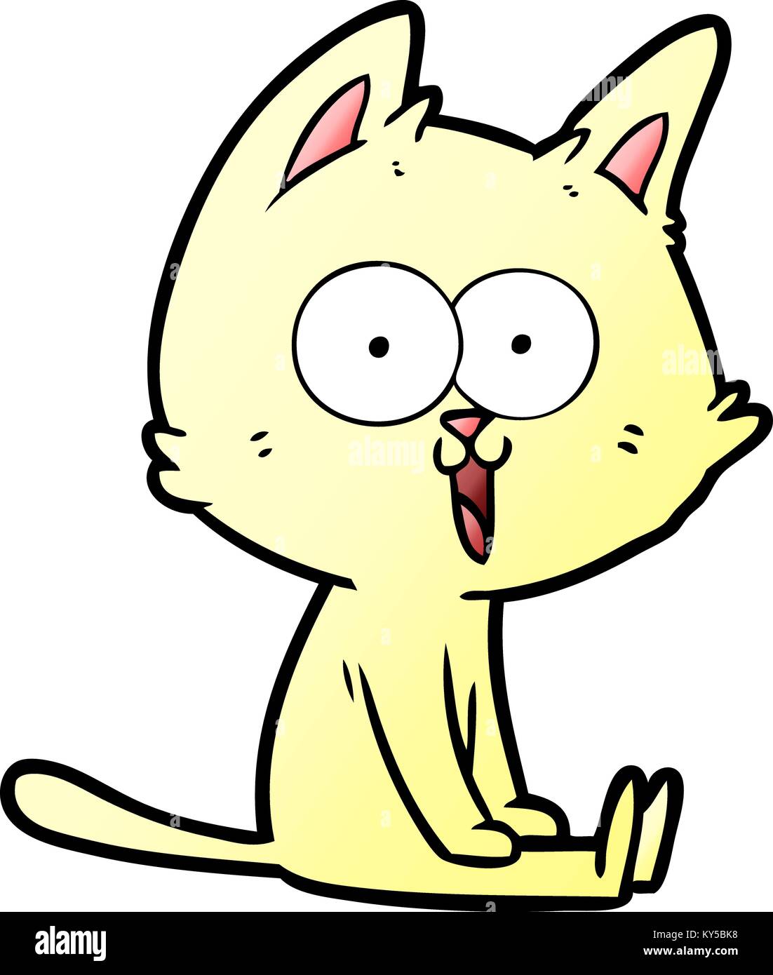 funny cartoon cat sitting Stock Vector Image & Art - Alamy