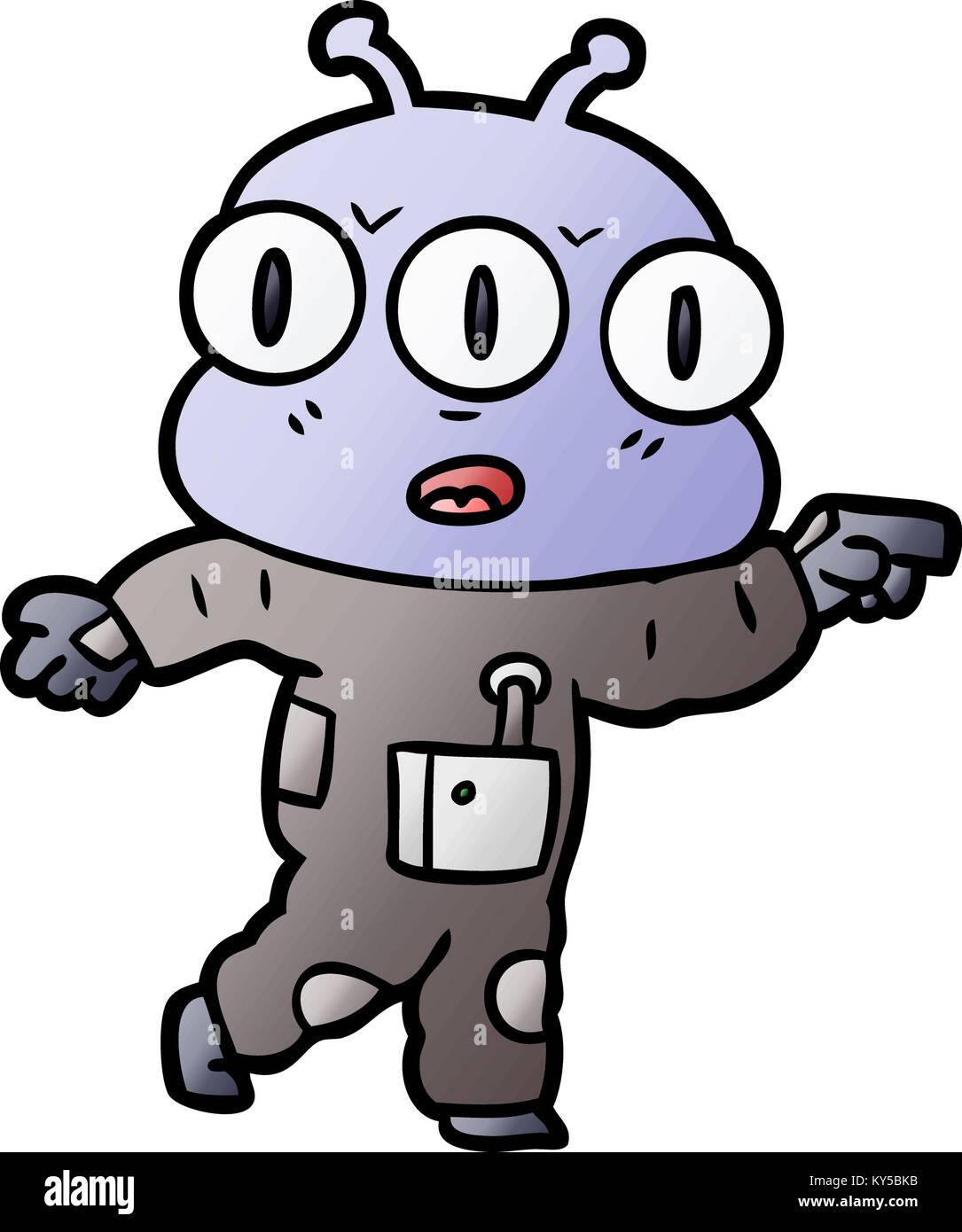 cartoon three eyed alien pointing Stock Vector Image & Art - Alamy