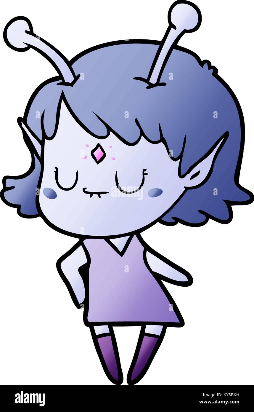 cartoon alien girl Stock Vector Image & Art - Alamy