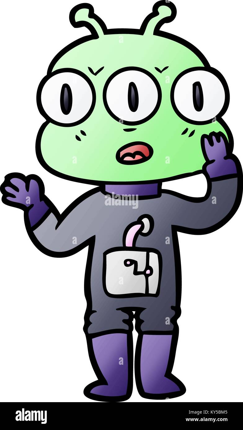 cartoon three eyed alien Stock Vector Image & Art - Alamy