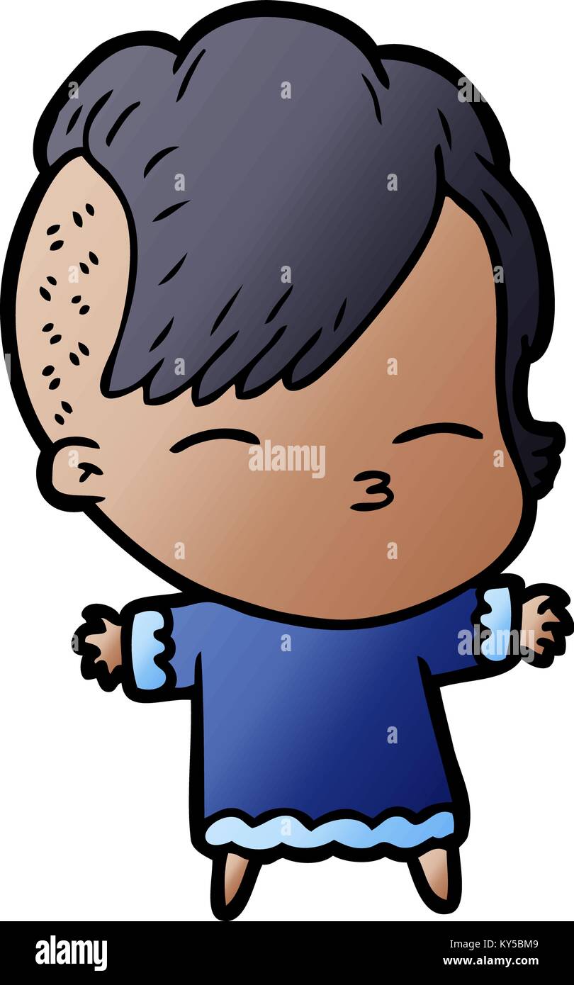 cartoon squinting girl Stock Vector Image & Art - Alamy